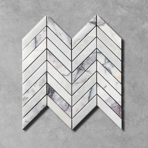 Calacatta Viola Chevron Marble Mosaic Tiles | Fast Delivery | Starel Stones