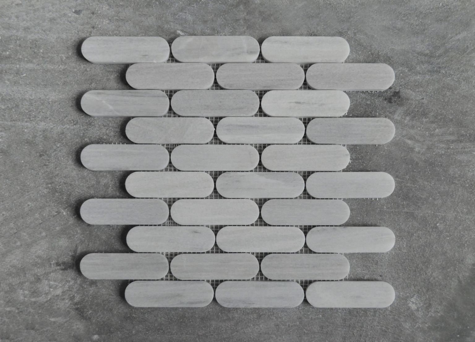 Ice Grey Polished Marble Pill Mosaic Tiles | Fast Delivery | Starel Stones