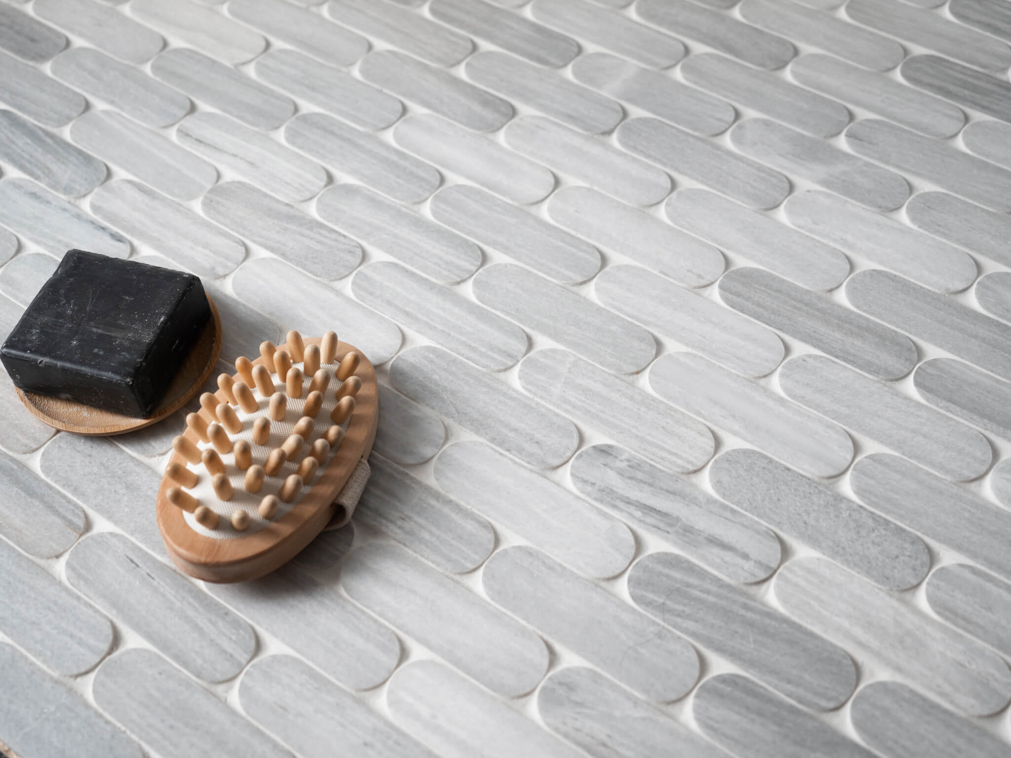 Ice Grey Polished Marble Pill Mosaic Tiles | Fast Delivery | Starel Stones