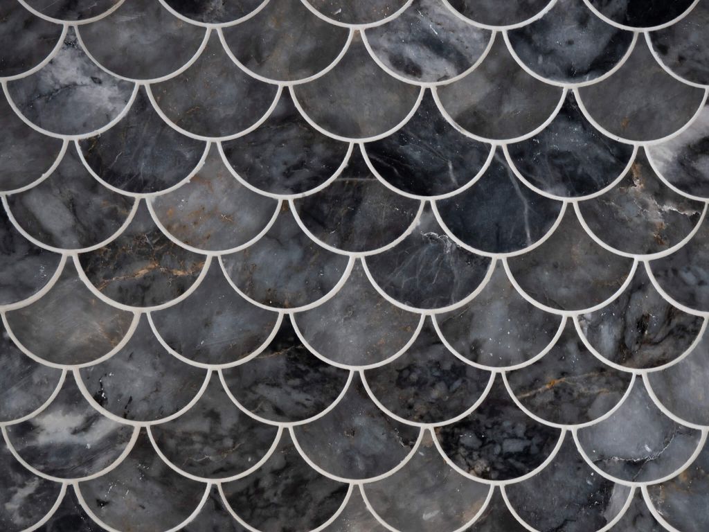 Bluestone Marble Scallop Shell Mosaic Tiles | Fast Delivery | Starel Stones