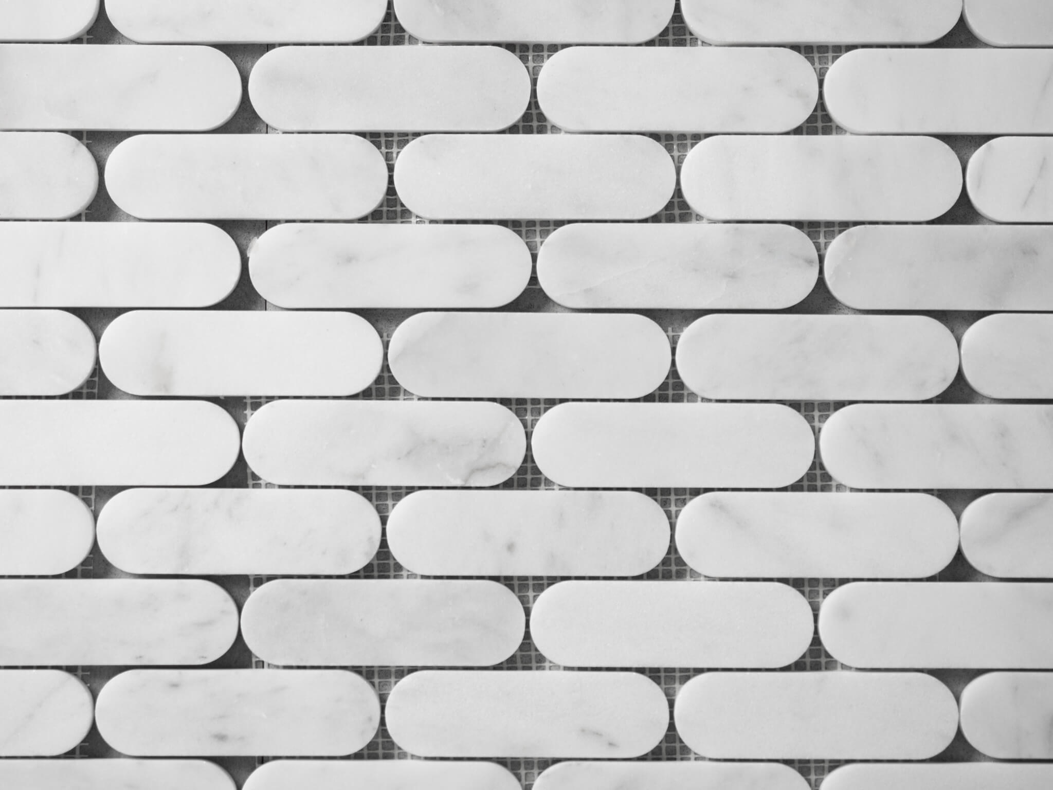 Calacatta Marble Pill Mosaic Tiles | Fast Delivery | Starel Stones