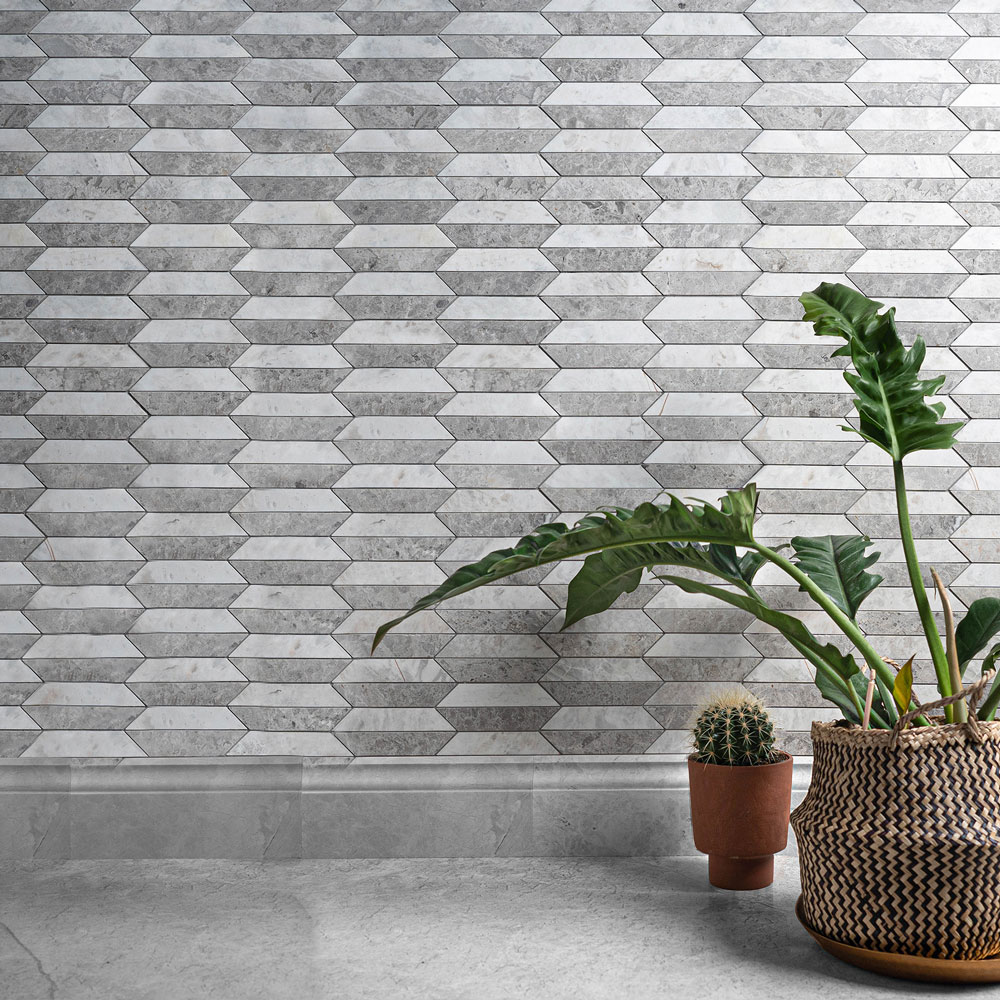 Calacatta Verde Marble Picket Mosaic Tiles | Fast Delivery | Starel Stones