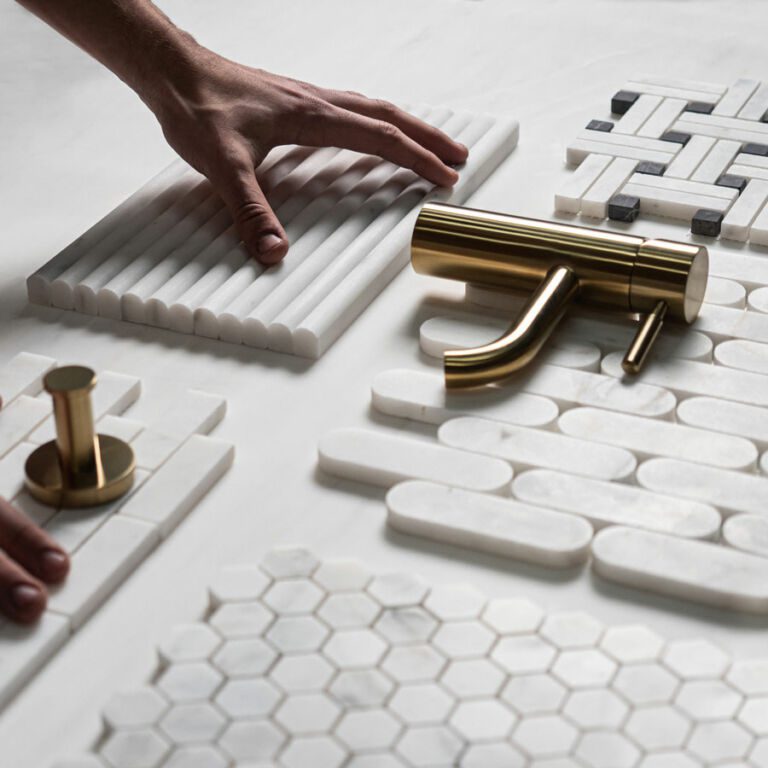 Bluestone Sandblasted Checker Marble Tiles 200x200mm | Fast Delivery ...