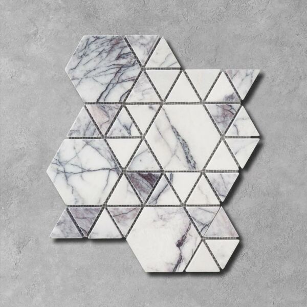 Calacatta Viola Marble Tumbled XL Medallion Mosaic Tile | Fast Delivery ...