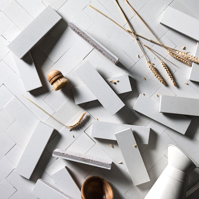 White Encaustic Cement Herringbone Tiles | Fast Delivery | Starel Stones