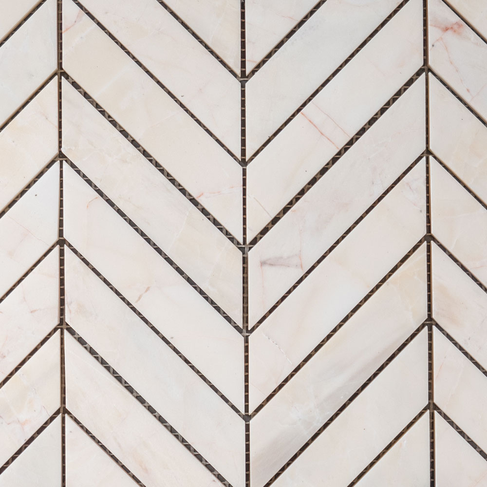 Calacatta Amber Marble Chevron Mosaic | Fast Delivery | Starel Stones