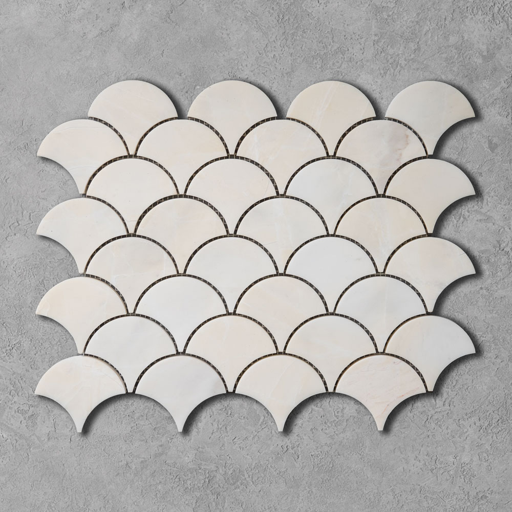 Calacatta Amber Marble Chevron Mosaic | Fast Delivery | Starel Stones