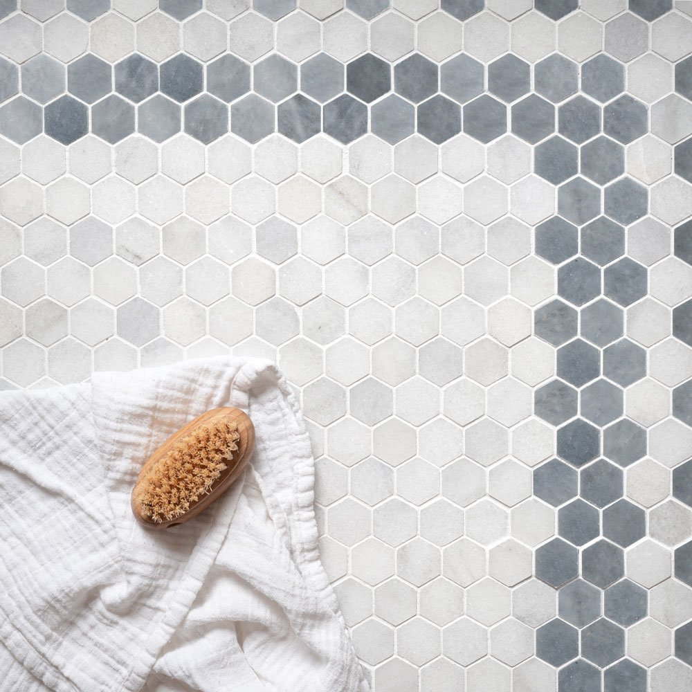 Hexagon Mosaic Floor Tiles