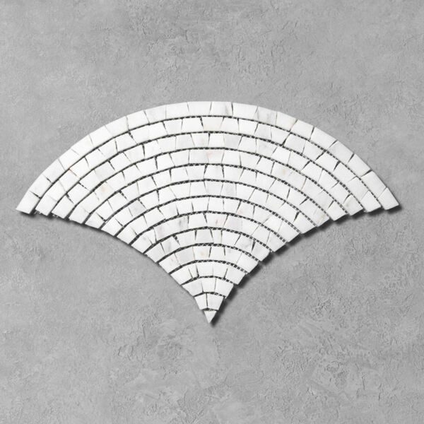 Calacatta Marble Cracked Fan Mosaic | Fast Delivery | Starel Stones