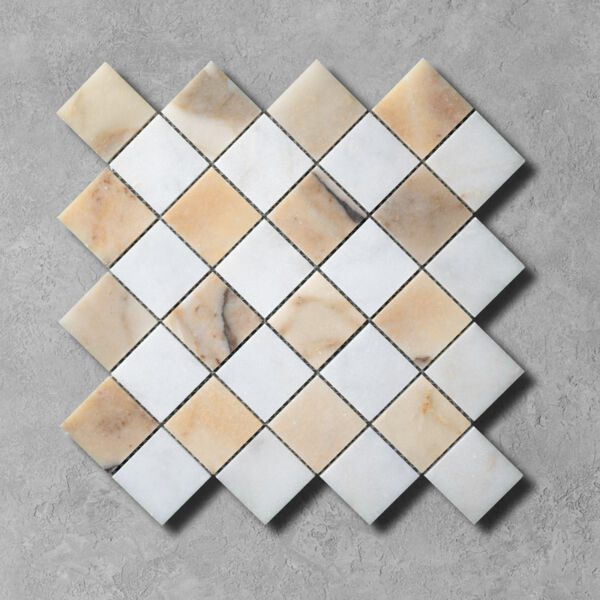 Arabescato Gold Marble Madras Mosaic Tiles | Fast Delivery | Starel Stones