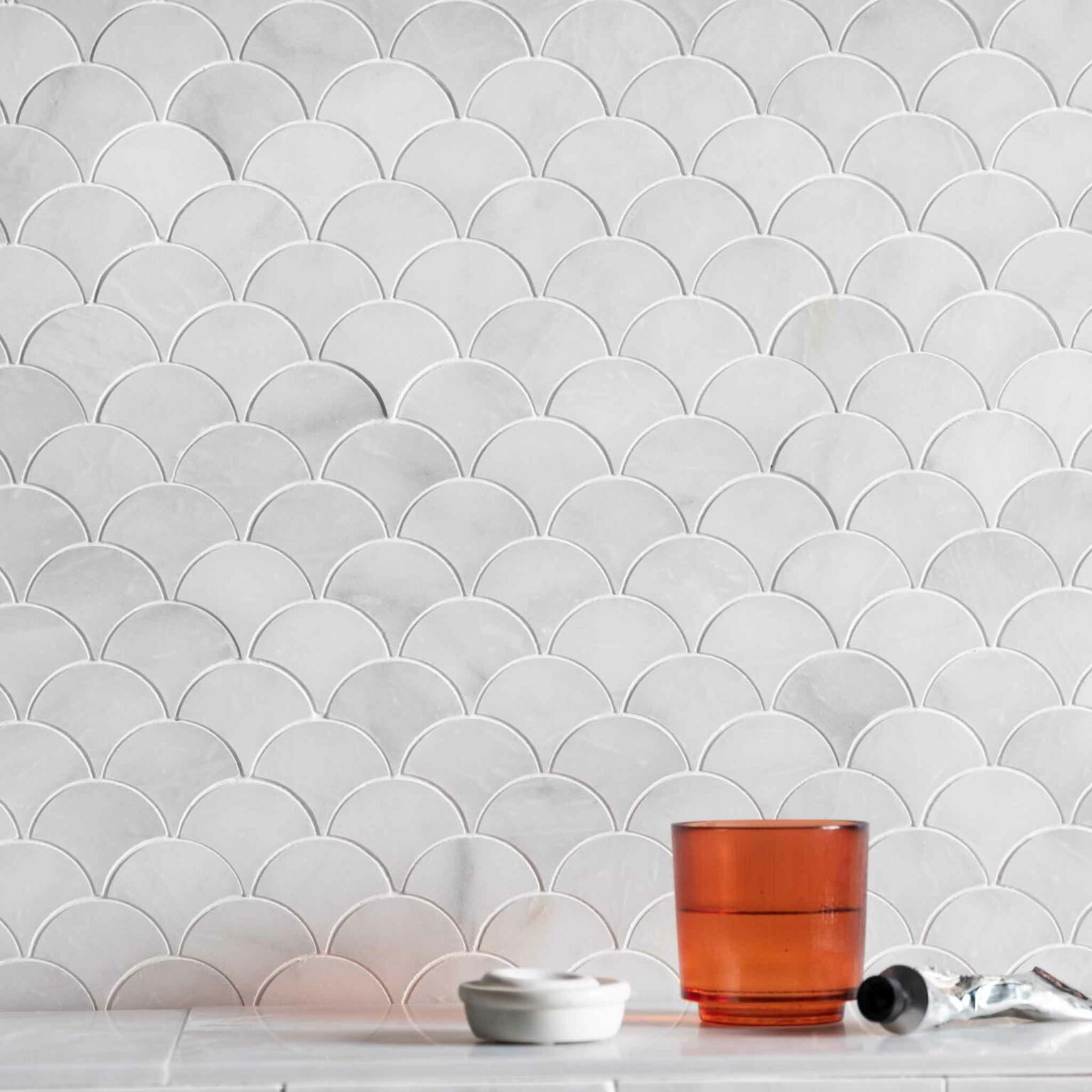 Calacatta Pearl Marble Scallop Shell Mosaic Tiles | Fast Delivery ...