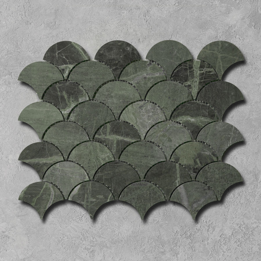 Verde Green Marble Scallop Shell Mosaic | Fast Delivery | Starel Stones