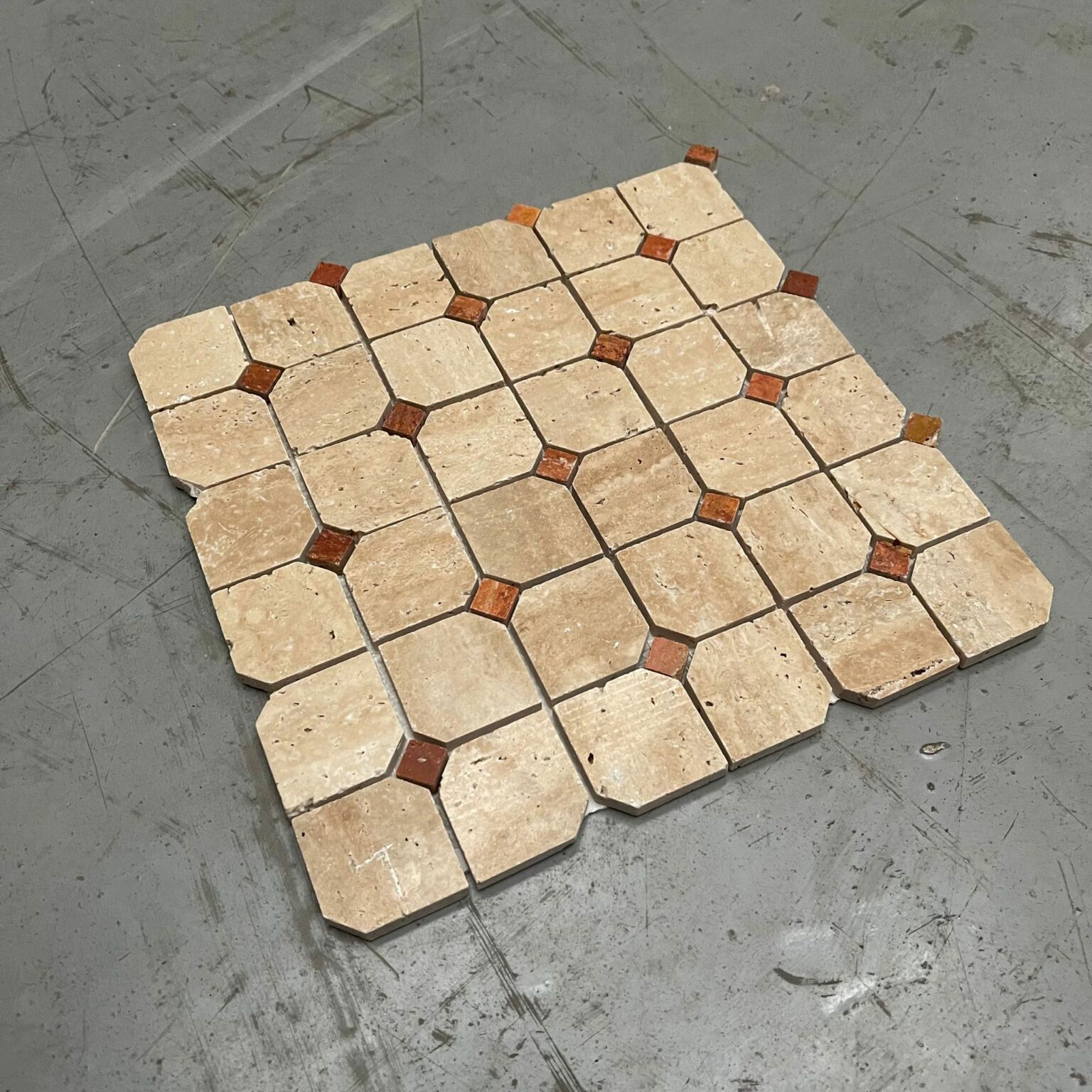 Travertine Octagon Marble Mosaic Tiles | Fast Delivery | Starel Stones
