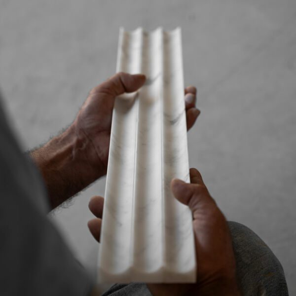 Calacatta White Marble Inverted Flute | Fast Delivery | Starel Stones