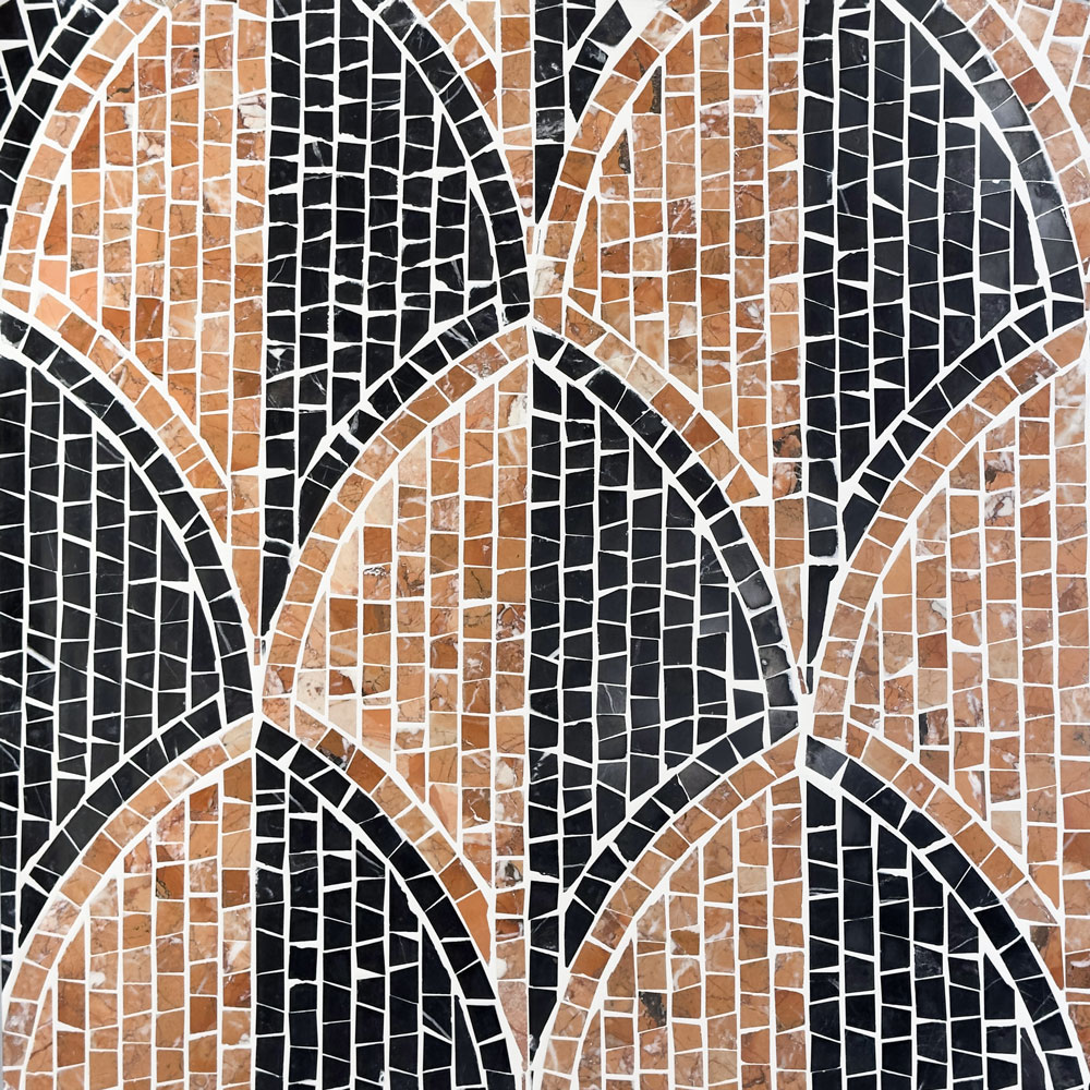 Nero & Rosso Marble Shield Mosaic | Fast Delivery | Starel Stones