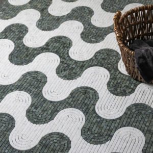 Verde Green Marble Wave Mosaic | Fast Delivery | Starel Stones