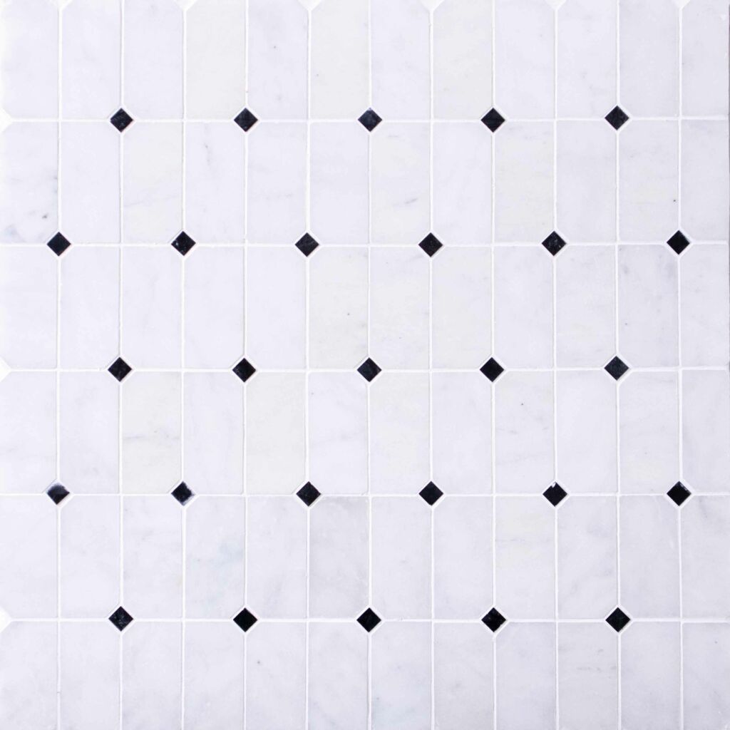 Calacatta White Long Octagon Marble Mosaic | Fast Delivery | Starel Stones