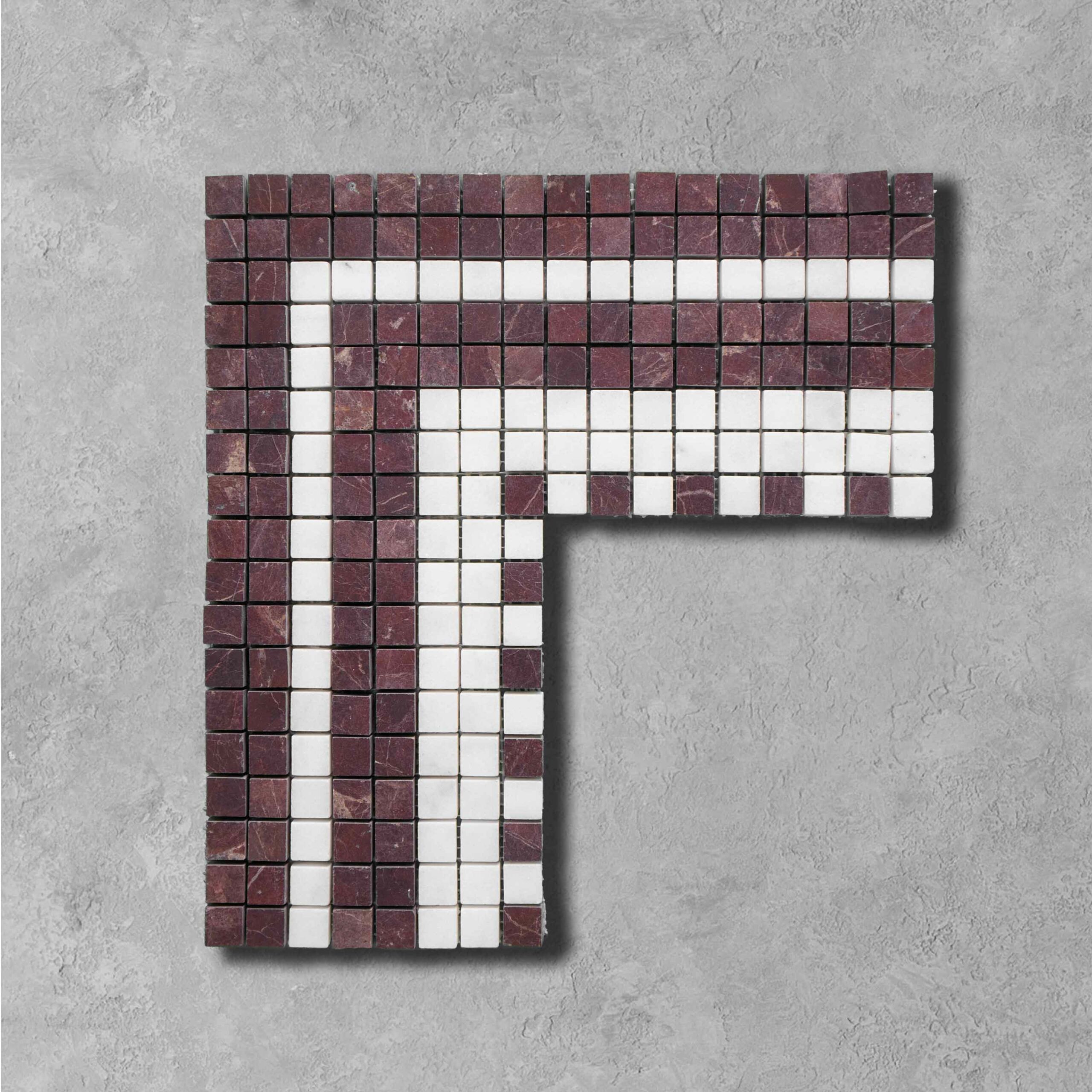 Claret Red Marble Corner Border Mosaic | Fast Delivery | Starel Stones