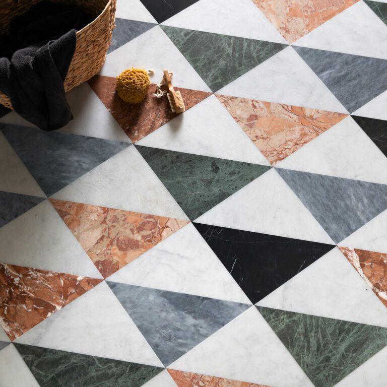 Calacatta White Marble Triangle Tiles | Fast Delivery | Starel Stones