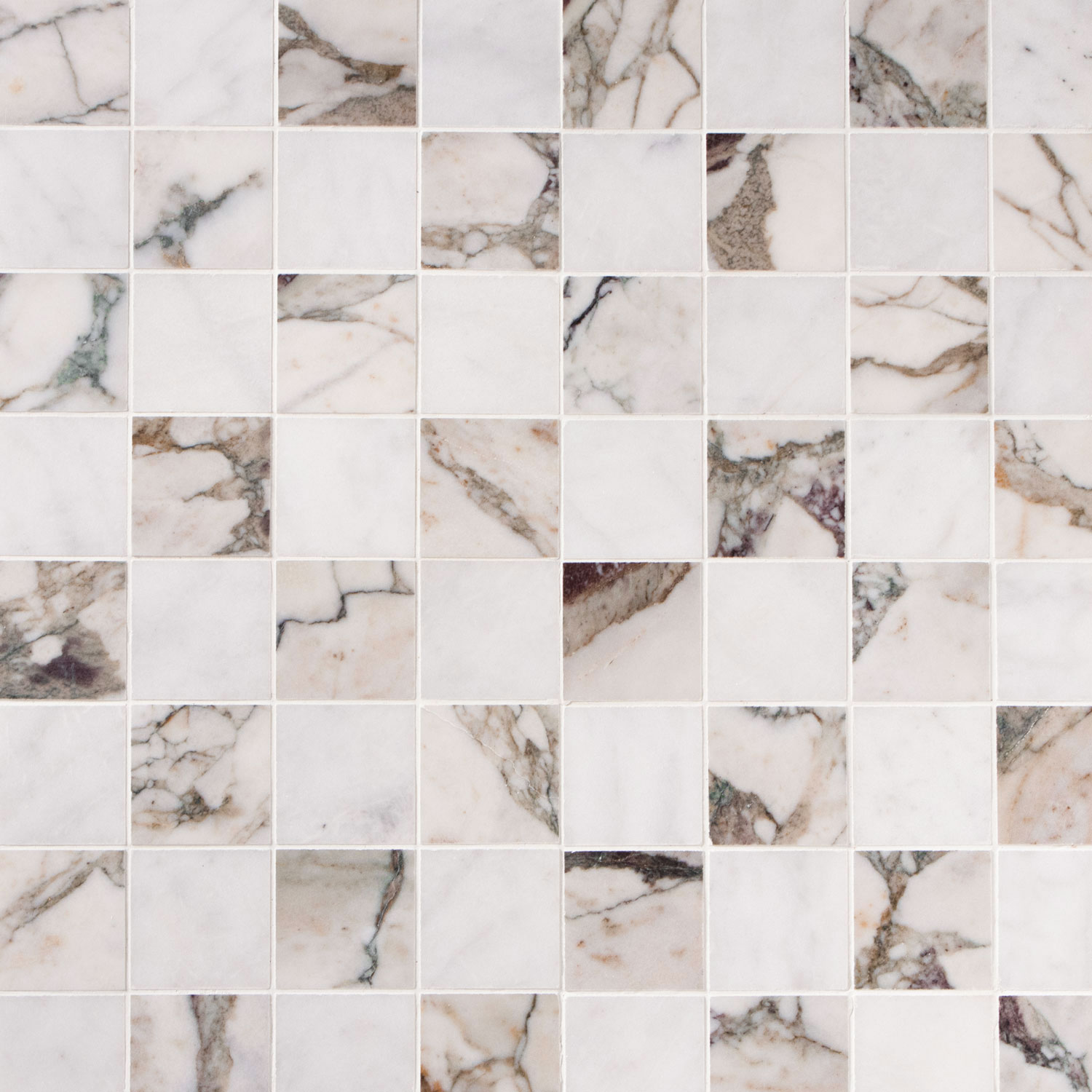 Arabescato Amazon Marble Checkerboard Mosaic Tiles | Fast Delivery ...