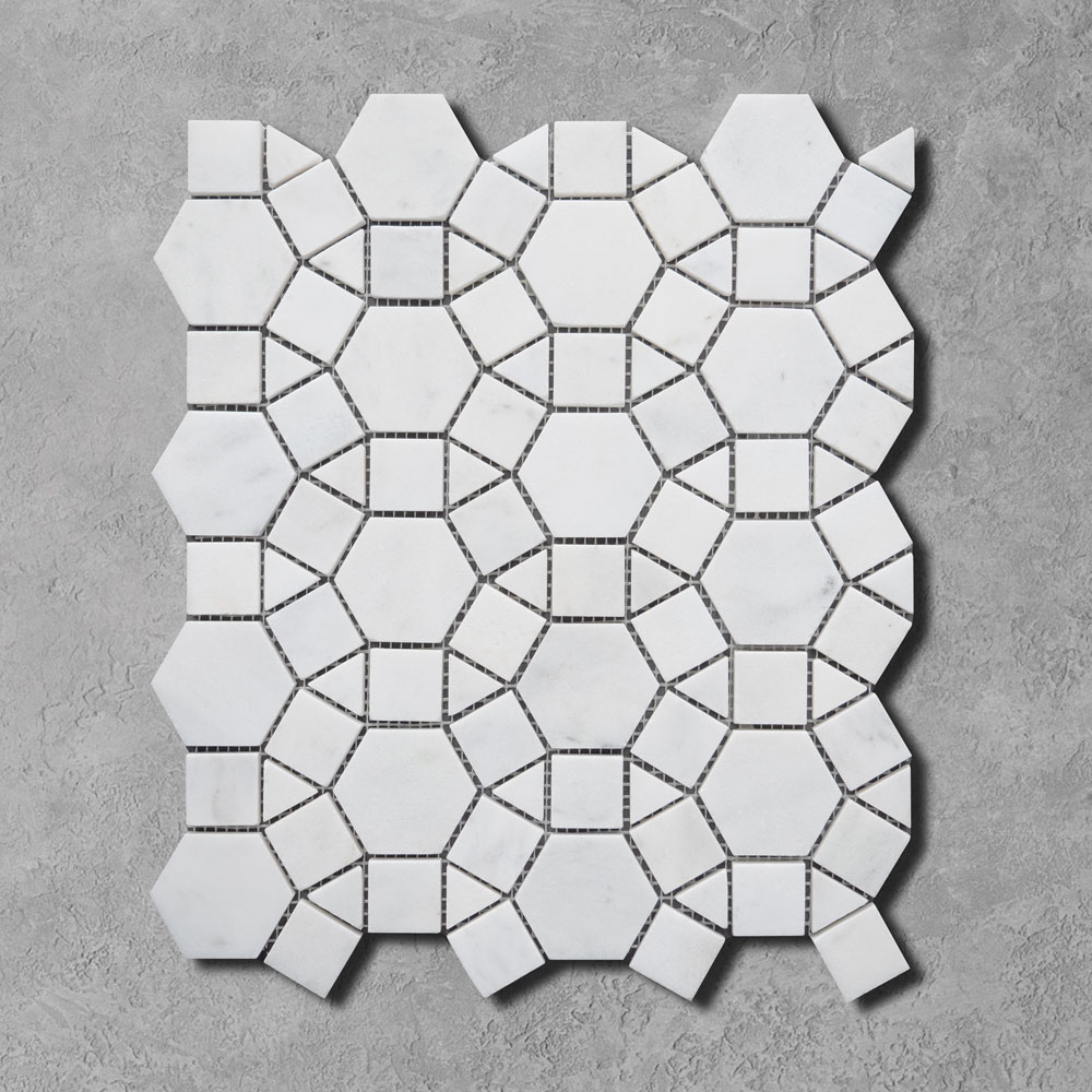 Calacatta Marble Medallion Mosaic Tiles | Fast Delivery | Starel Stones