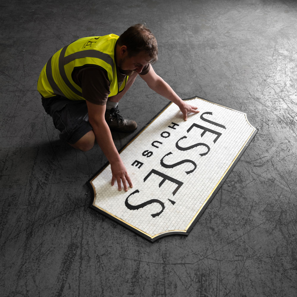 Jesse's Typographic Marble Mosaic Lettering | Fast Delivery | Starel Stones